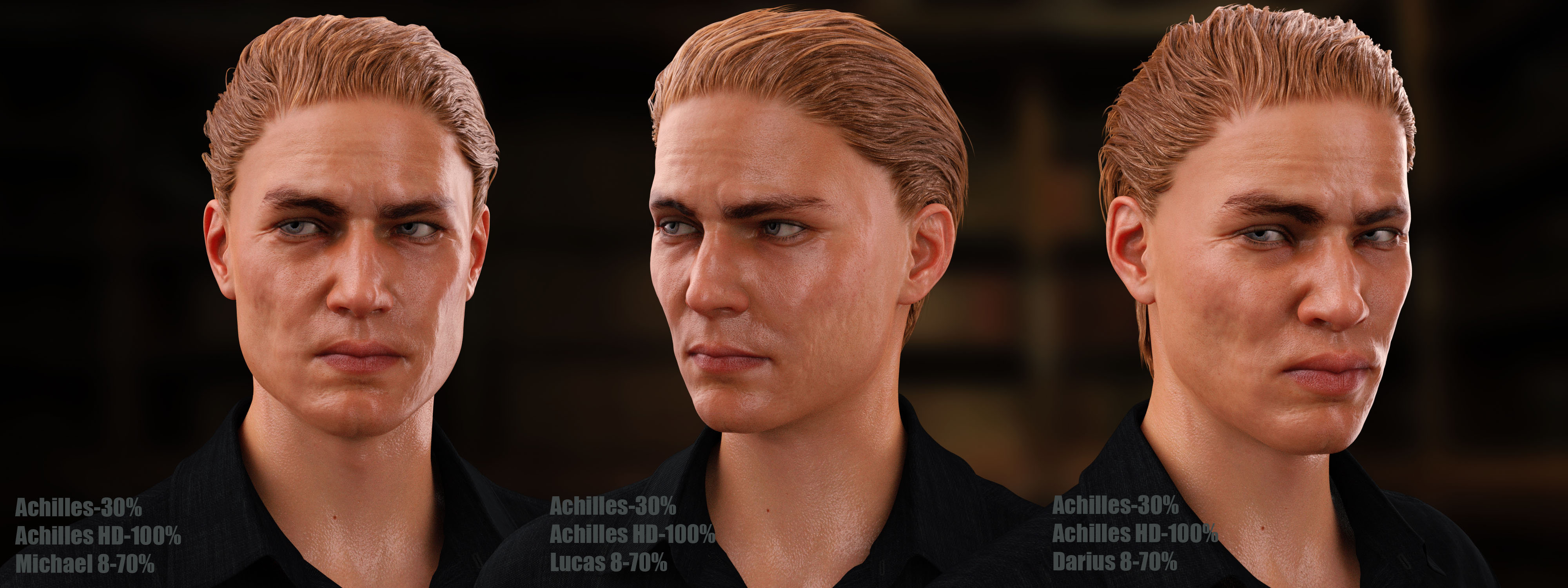 Achilles Face HD Add-On for Genesis 3 and 8 Male(s) | Daz 3D