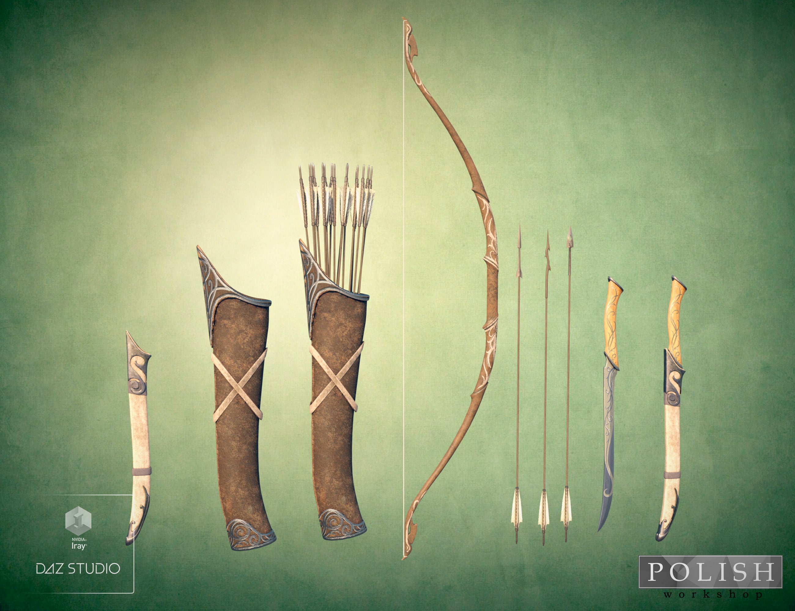 Elven Weapon Archer | Daz 3D