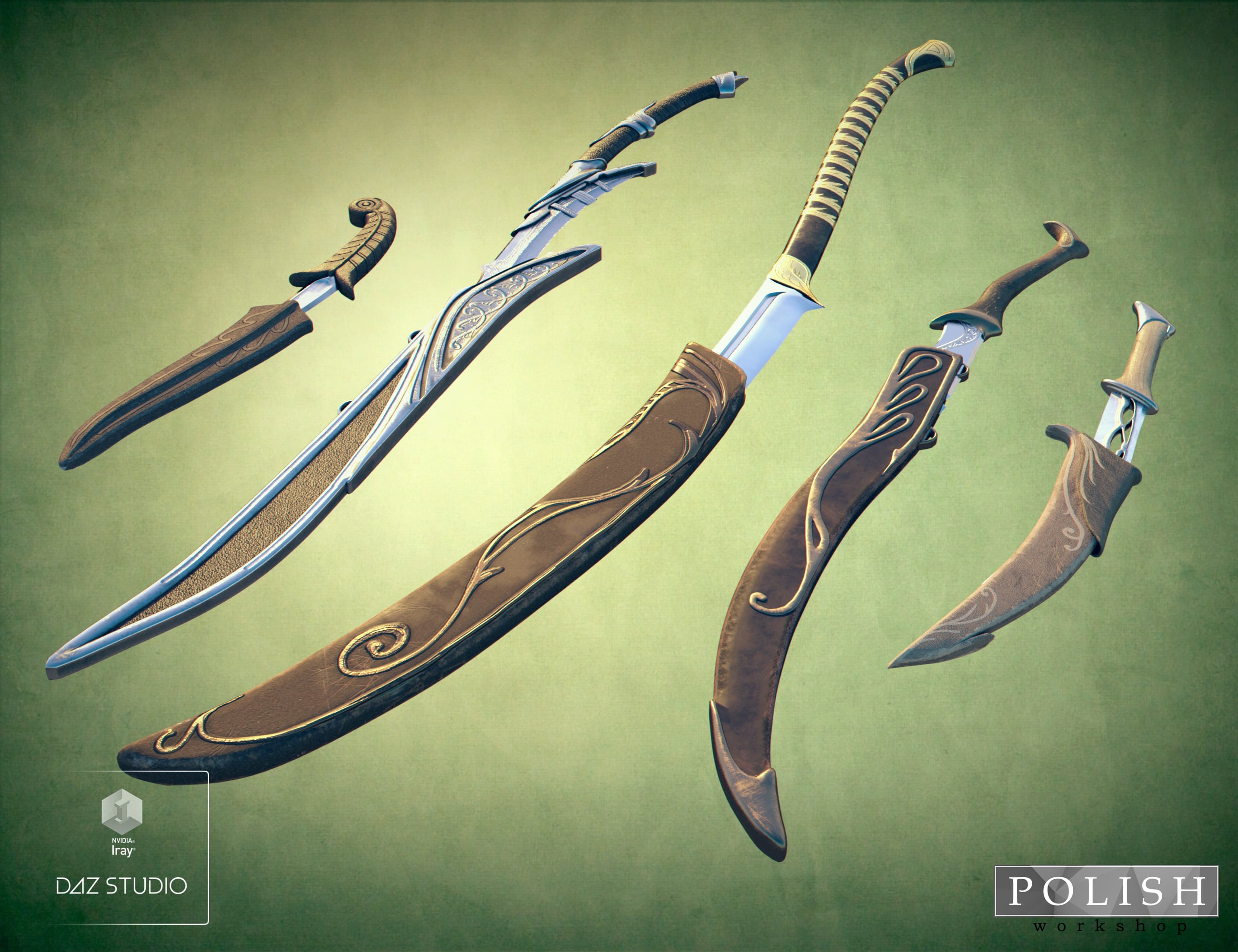 Elven Weapon Bundle | Daz 3D