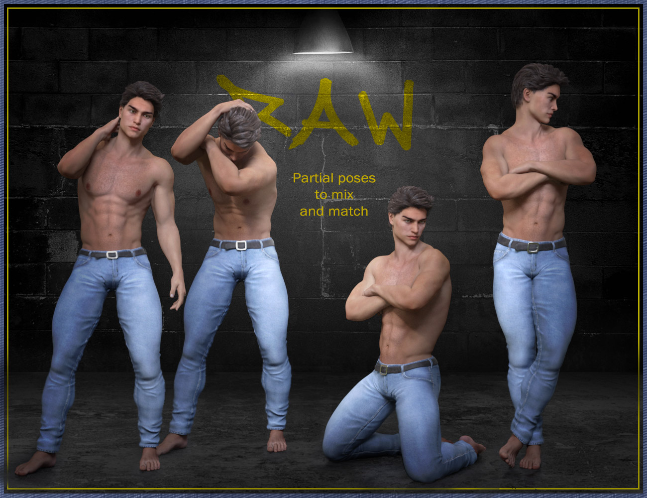 Raw Poses for Genesis 3 Male and Michael 7 | Daz 3D