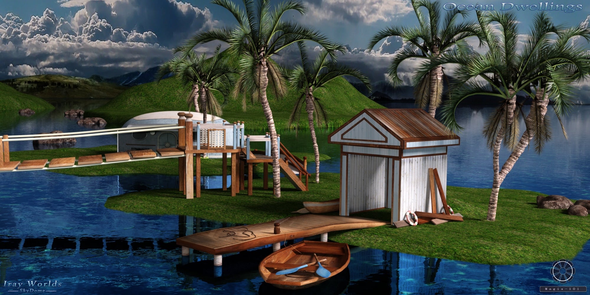 Ocean-Dwellings (Iray Worlds) | Daz 3D