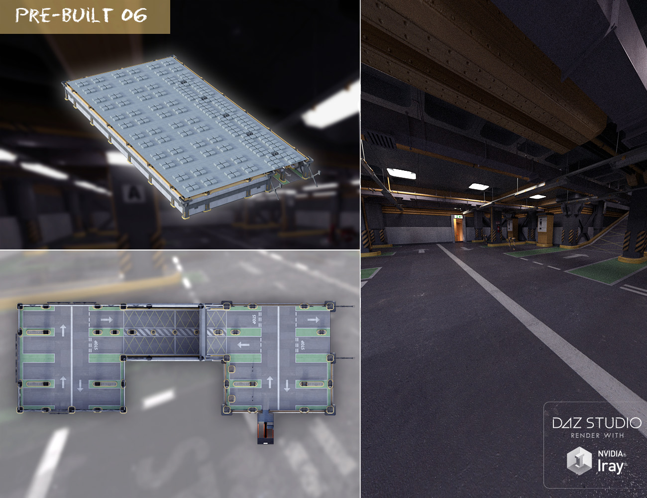 Multi Story Car Park & Construction Kit Bundle | Daz 3D