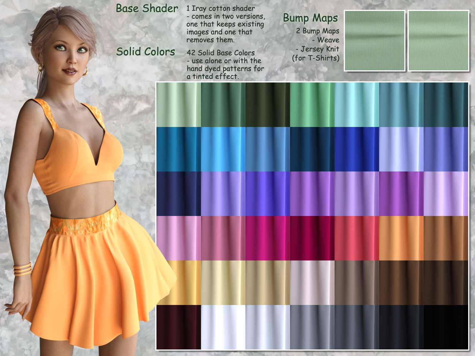 Pd Hand Dyed Iray Shader Presets | Daz 3D