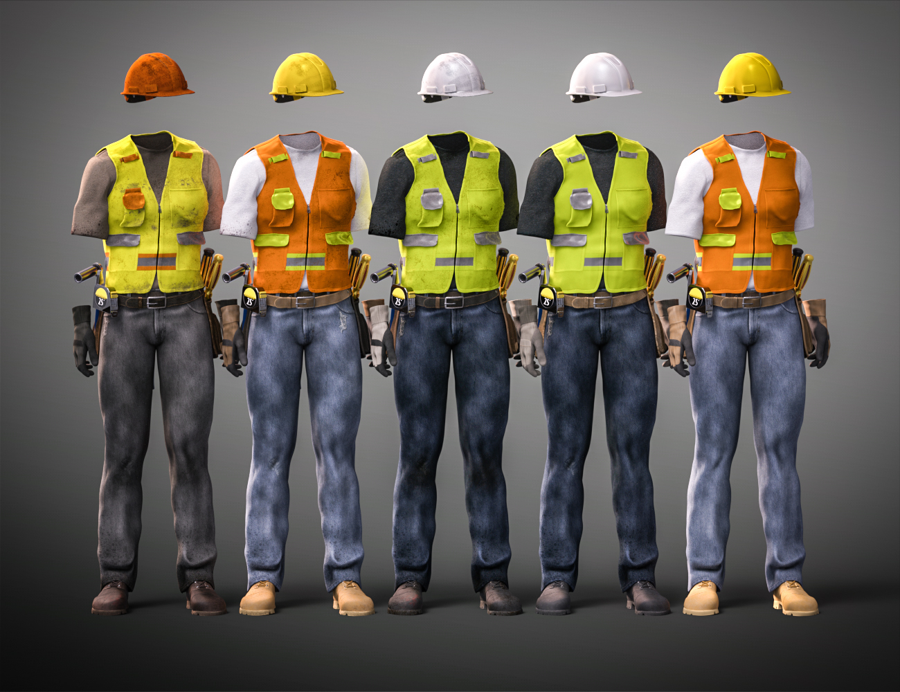 Construction Worker Outfit for Genesis 2 and Genesis 3 Male(s) | Daz 3D