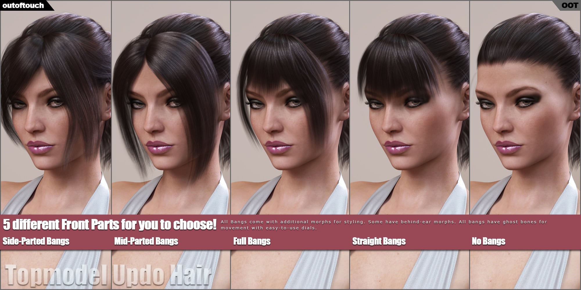Topmodel Updo Hair and OOT Hairblending 2.0 for Genesis 3 Female(s ...