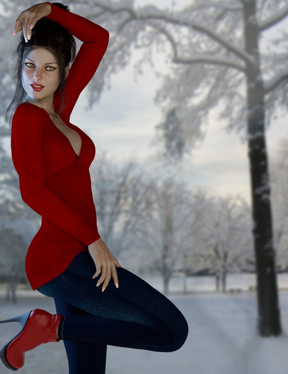 Fashion Sweater Outfit for Genesis 3 Female(s) | Daz 3D