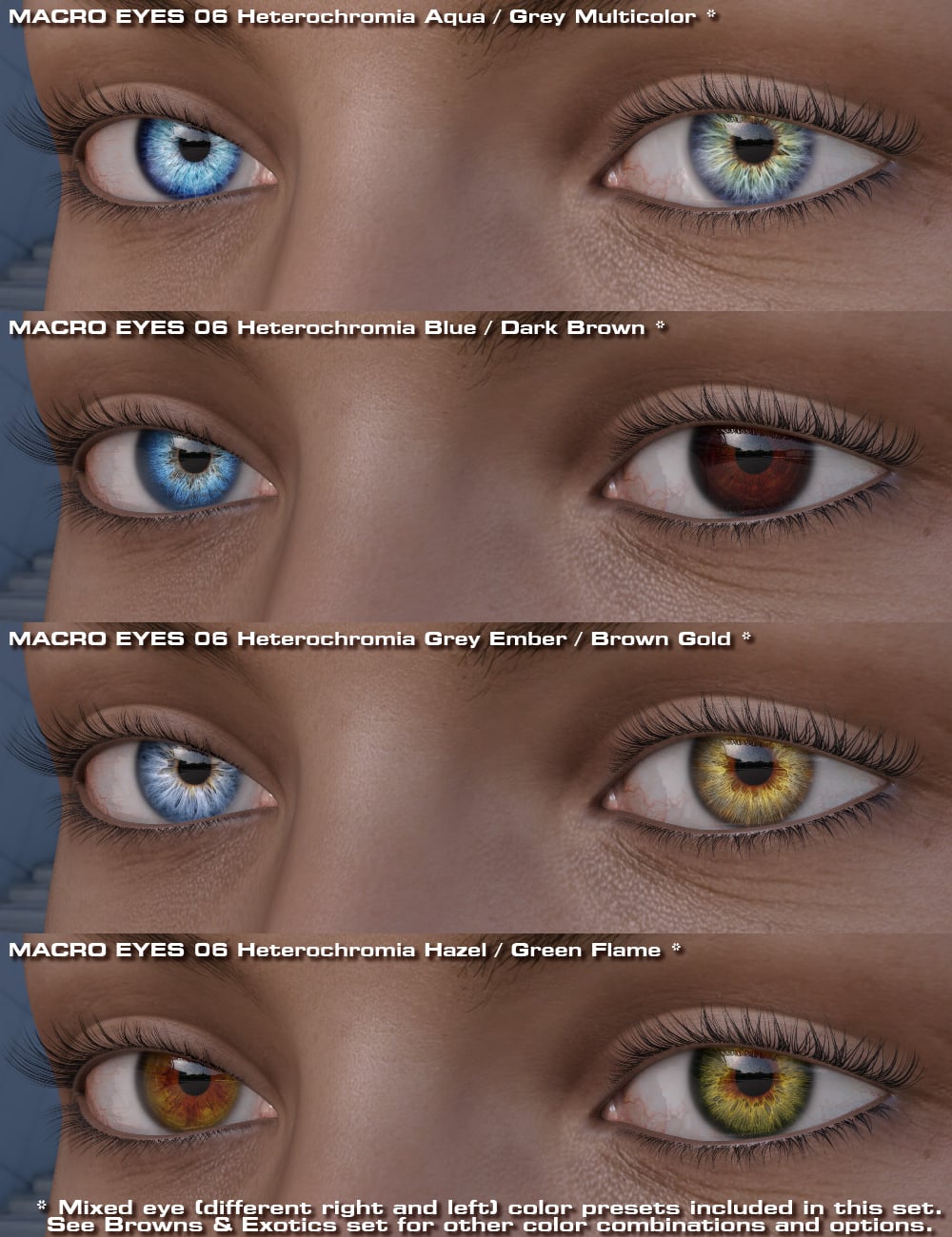 Macro Eyes for Iray Blues and Greens | Daz 3D