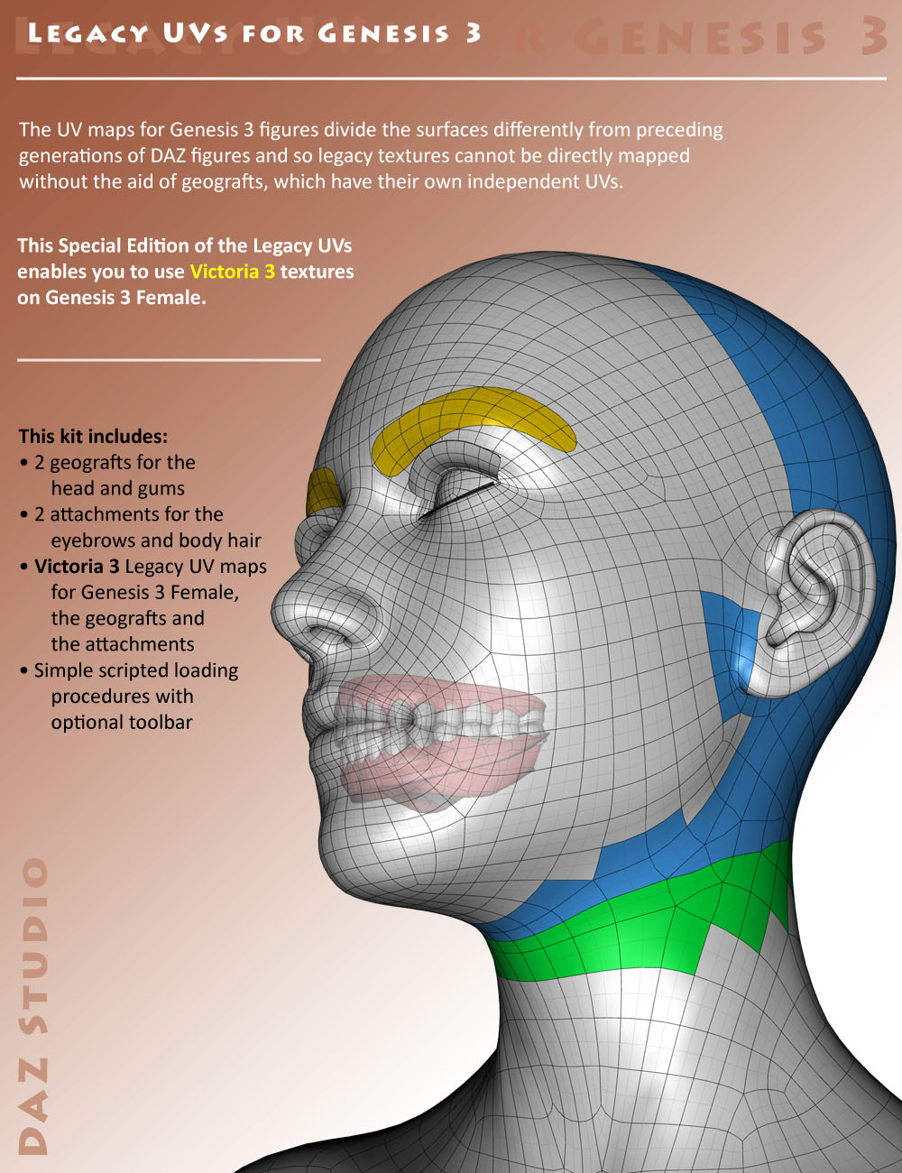 Legacy UVs for Genesis 3: Special Edition - Victoria 3 | Daz 3D