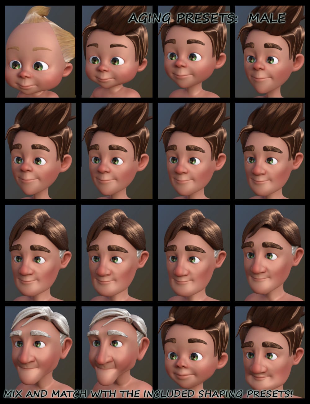 FSL Extended Family Shapes for Toon Generations 2 | Daz 3D