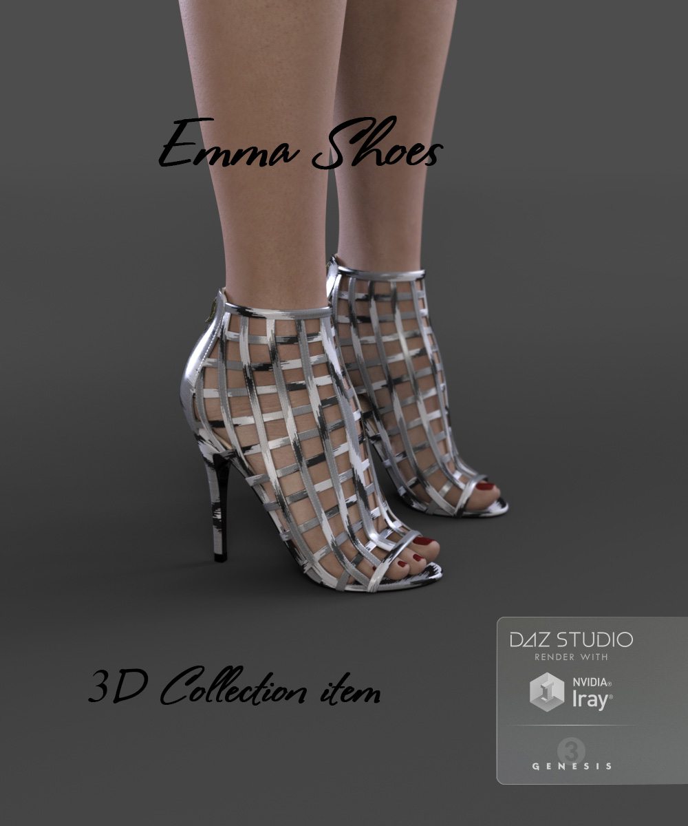 Emma Shoes for Genesis 3 Female(s) | Daz 3D