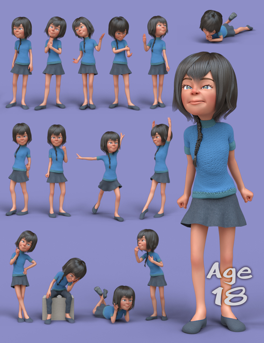 Generational Poses for Toon Generations 2 | Daz 3D
