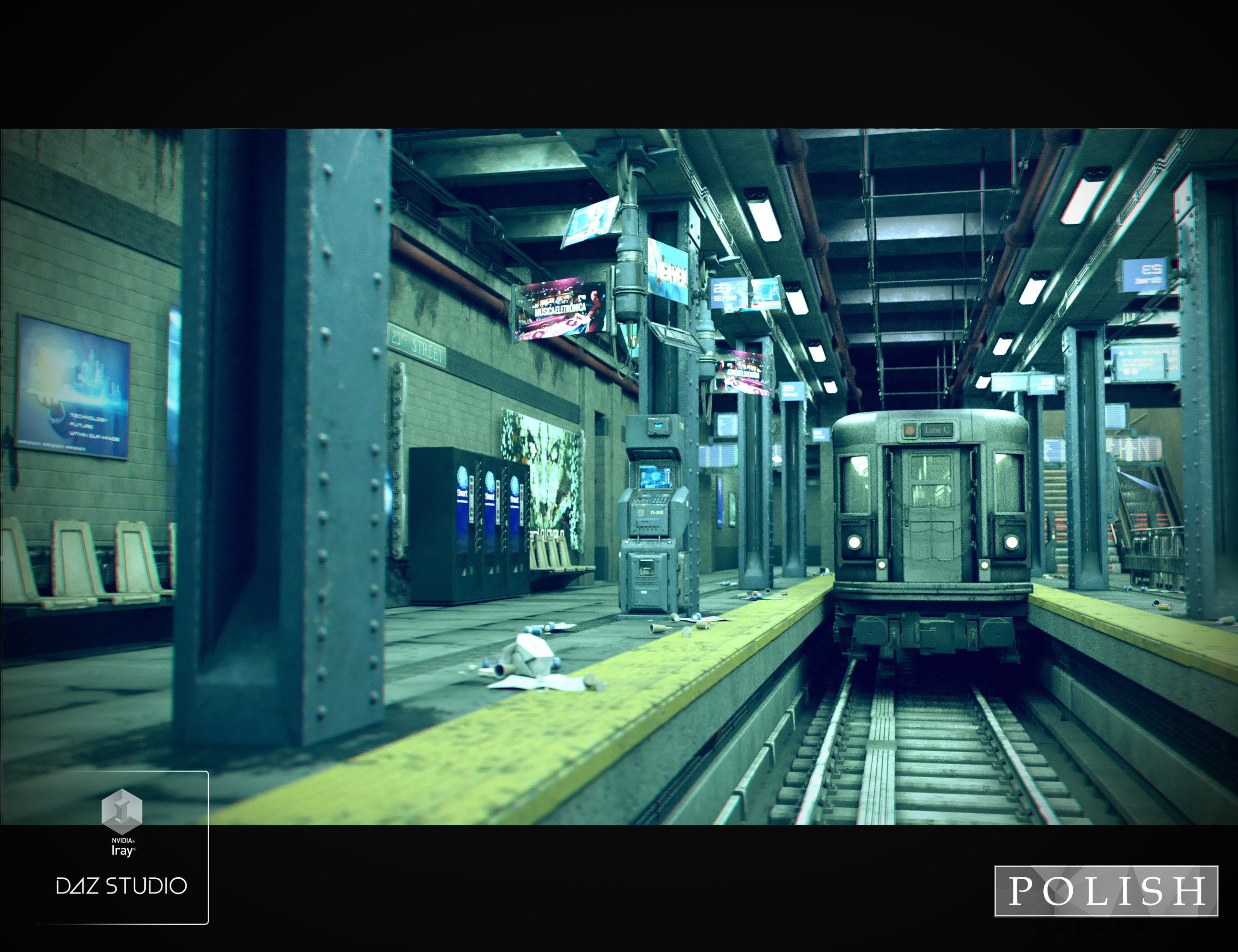Cyberpunk Subway Station | Daz 3D