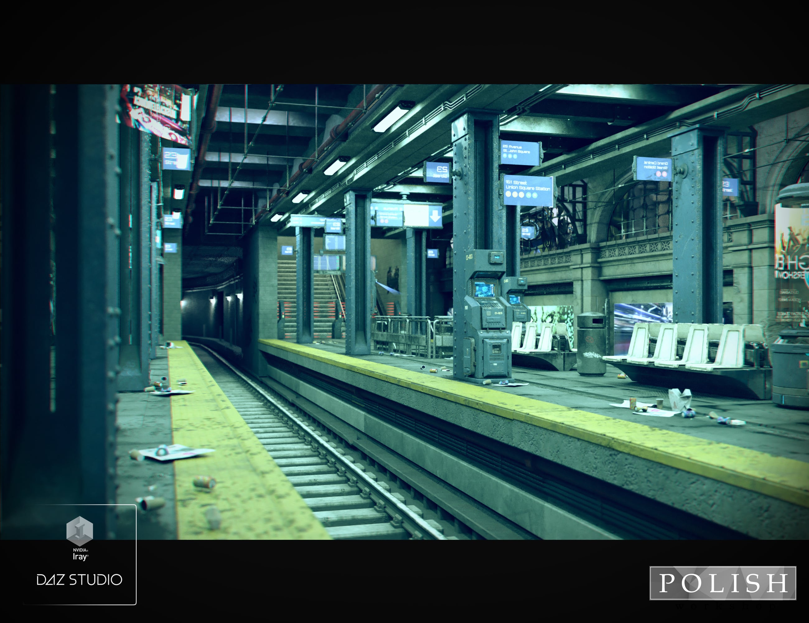 Cyberpunk Subway Station | Daz 3D