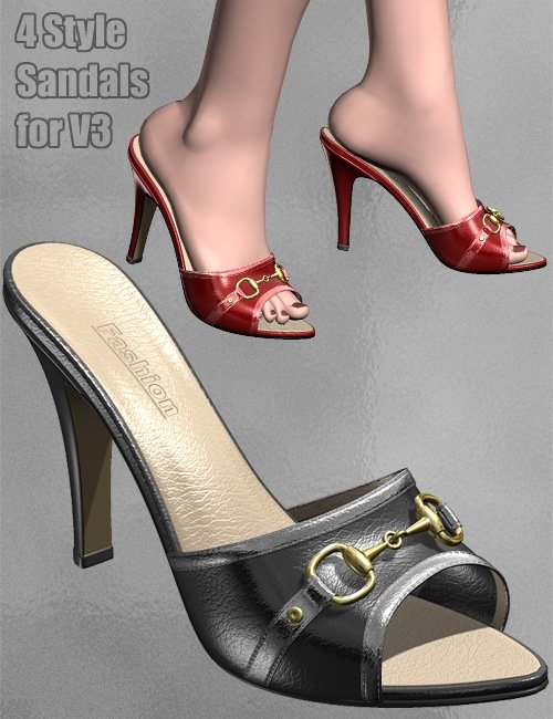 4 Style Sandals for V3 | Daz 3D