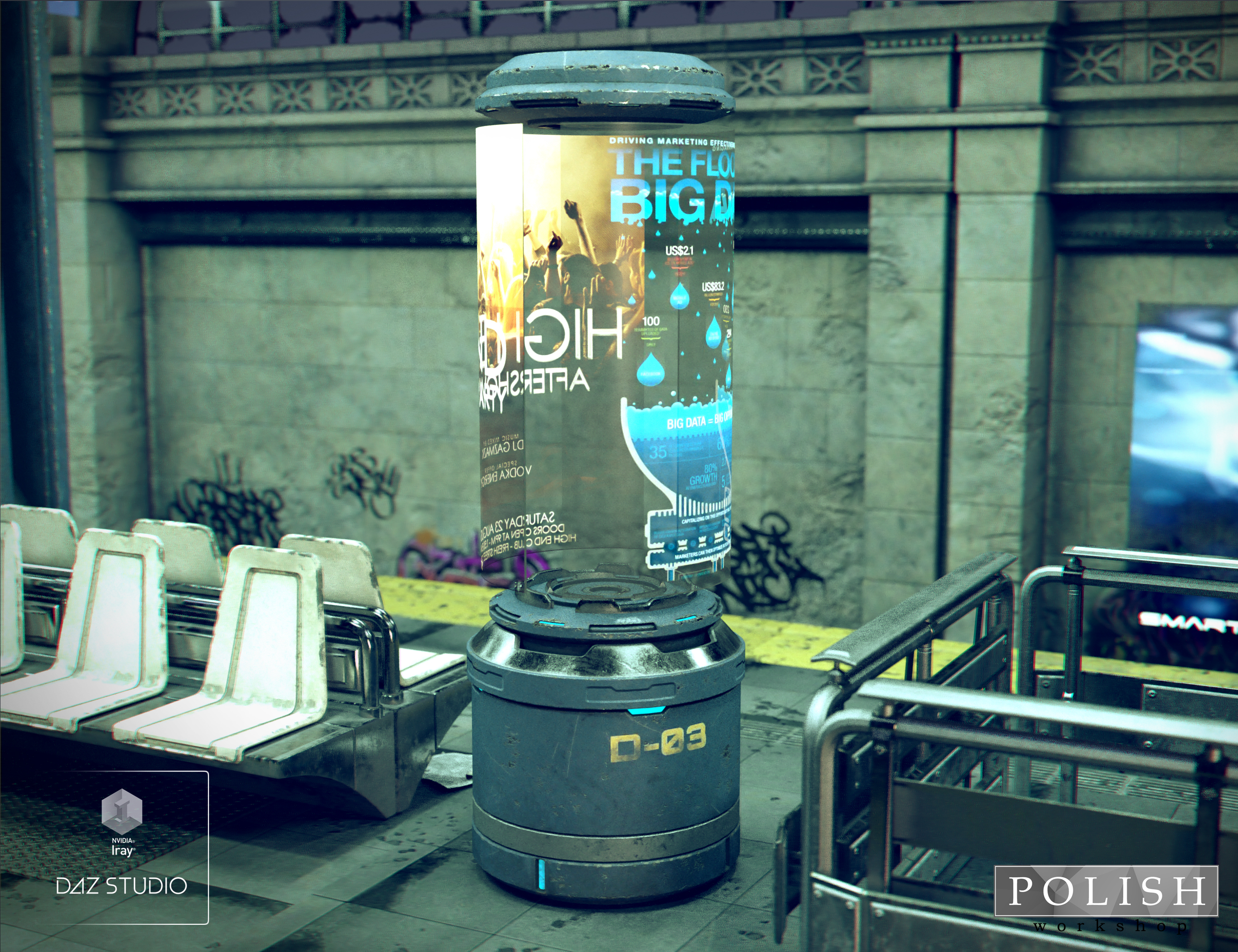 Cyberpunk Subway Station Bundle | Daz 3D