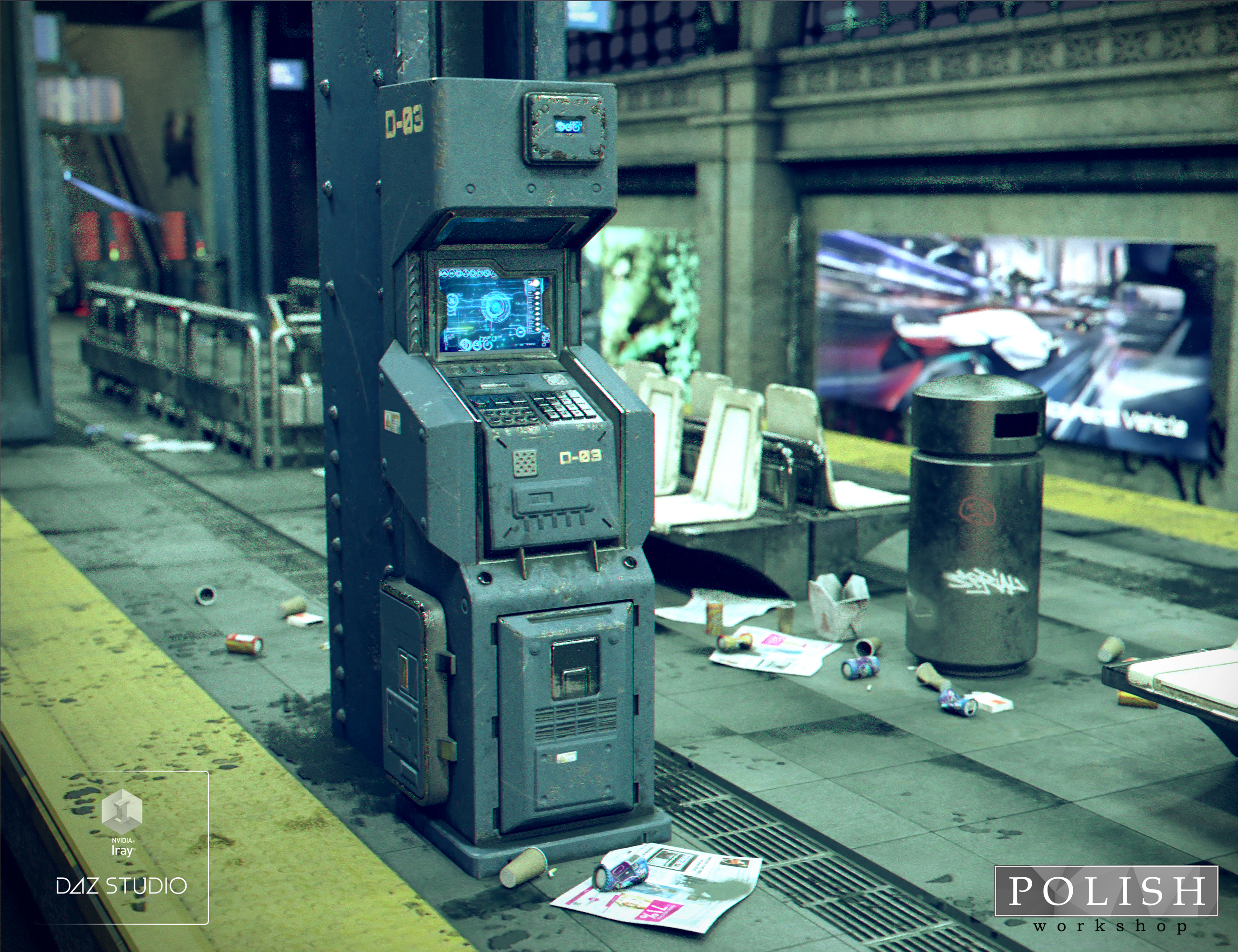 Cyberpunk Subway Station Bundle | Daz 3D