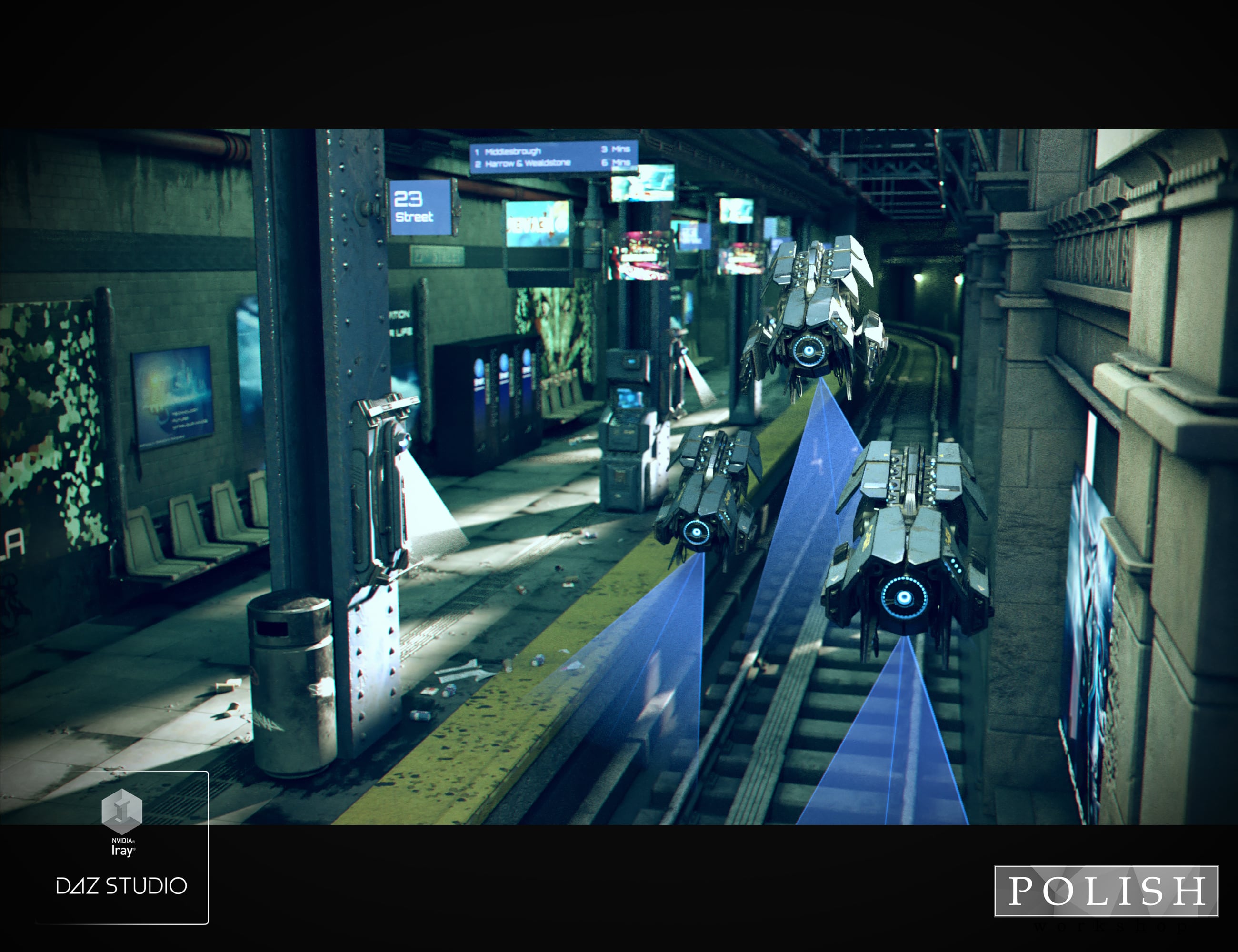 Cyberpunk Subway Station Bundle | Daz 3D