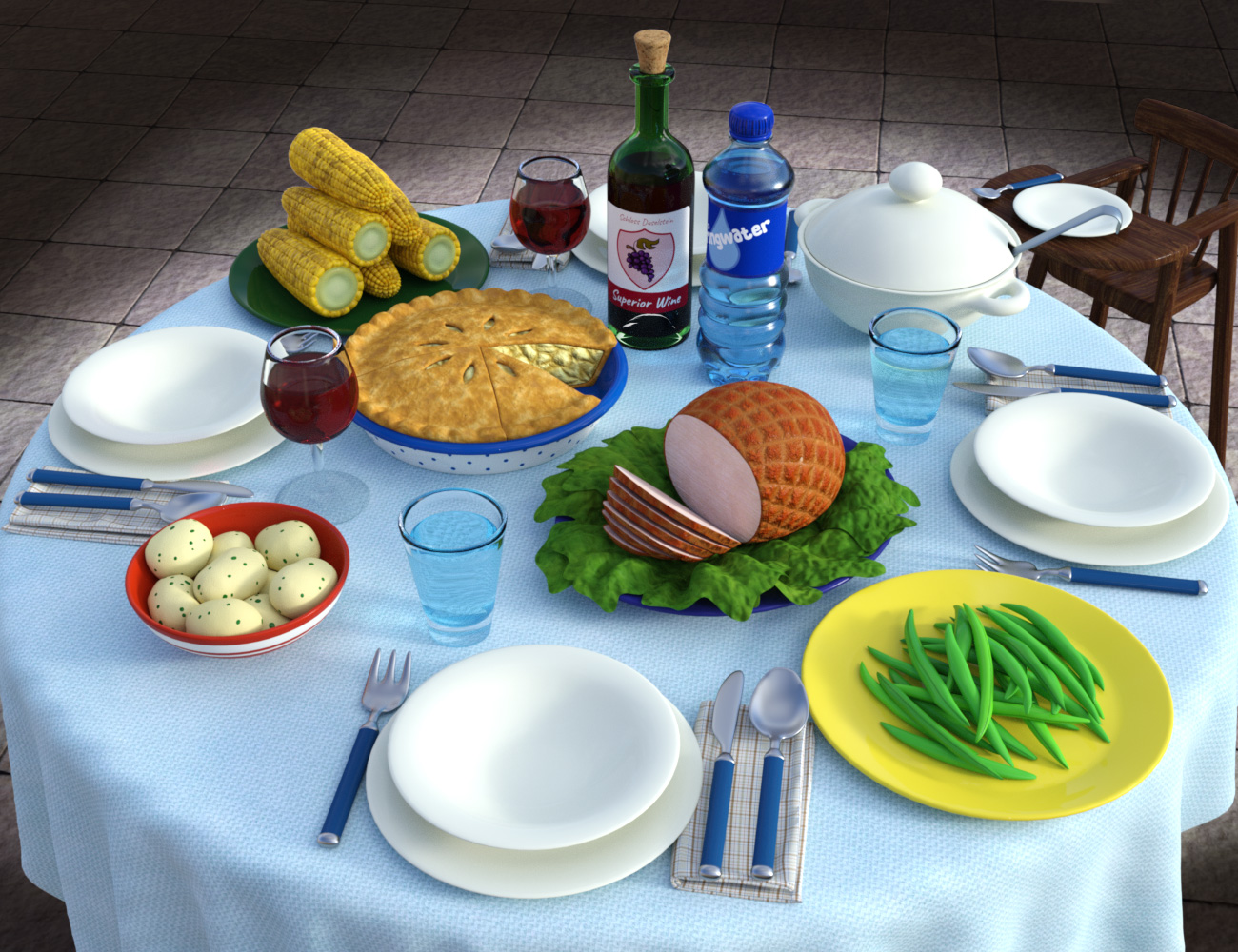 Toon Dinner Props | Daz 3D