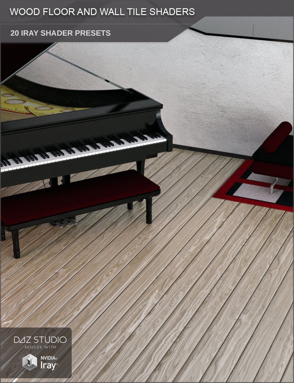 Iray Wood Floor and Wall Tile Shaders and Merchant Resource | Daz 3D