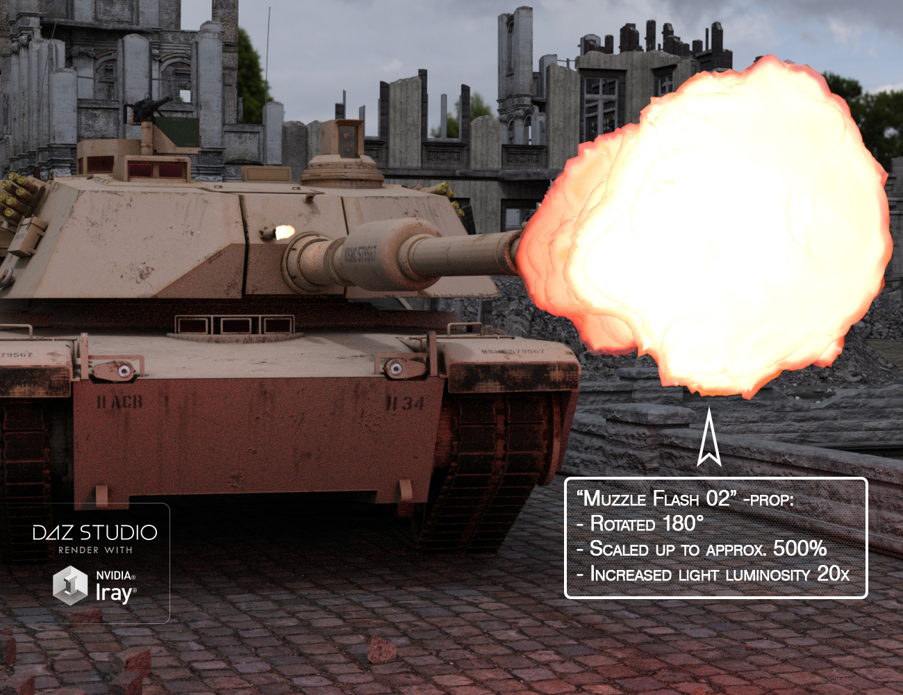 3D Muzzle Flash Effects | Daz 3D