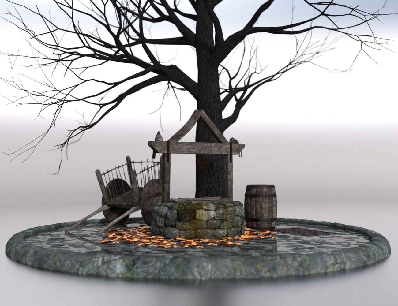 Lightroom with Pedestals | Daz 3D