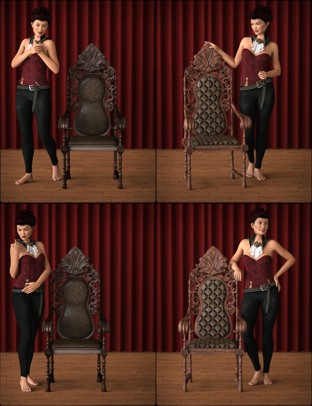 Noble Poses and Props for Genesis 3 Female and Genevieve 7 | Daz 3D
