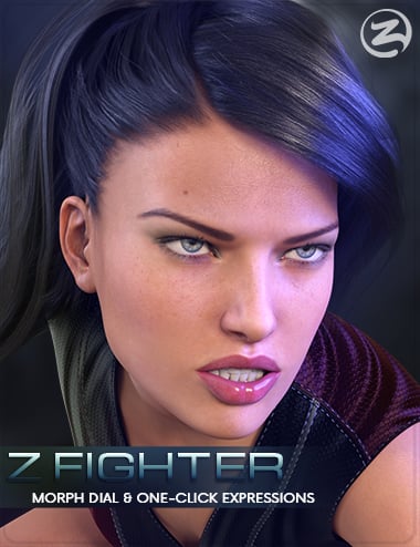 Z Fighter - Dialable & One-Click Expressions for Genesis 3 Female | Daz 3D