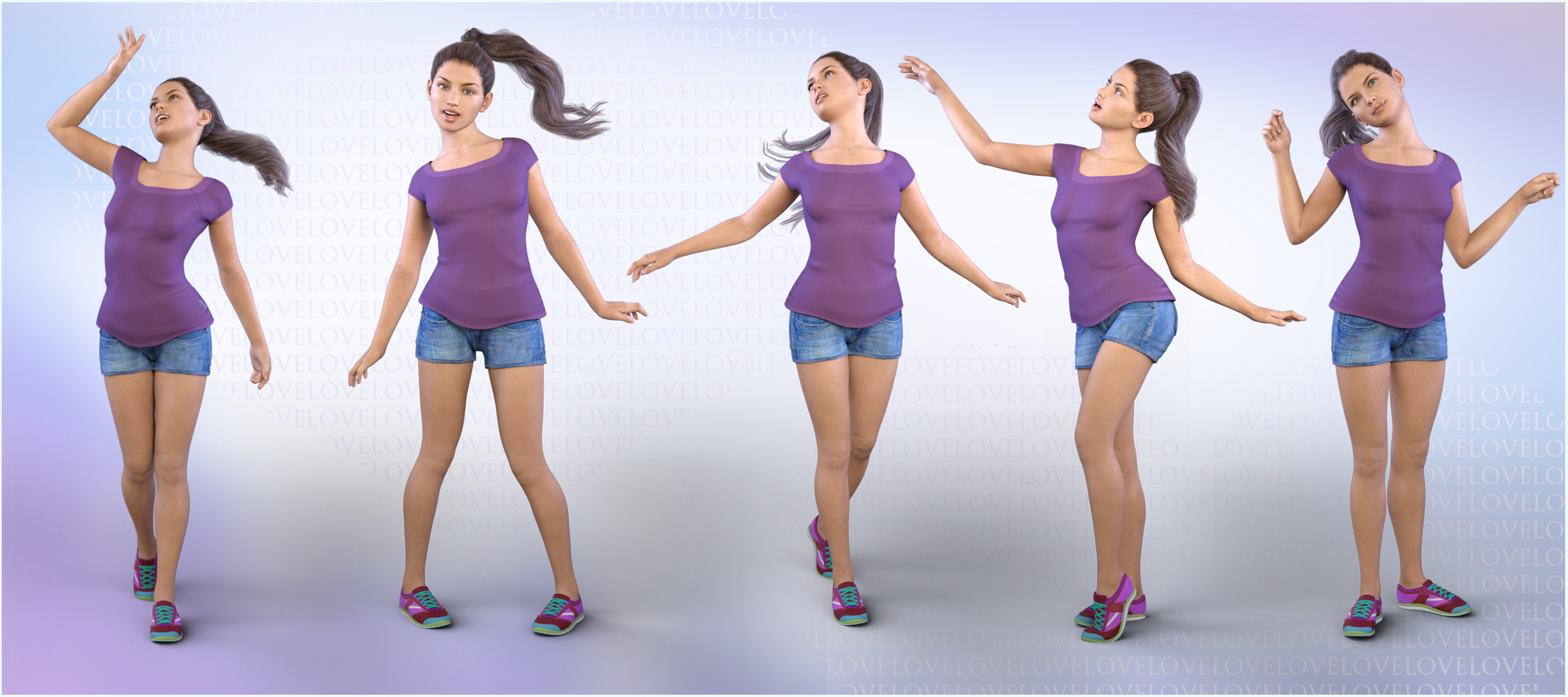 Z My Wonderful Youth - Poses for Genesis 3 Female & Mika 7 | Daz 3D