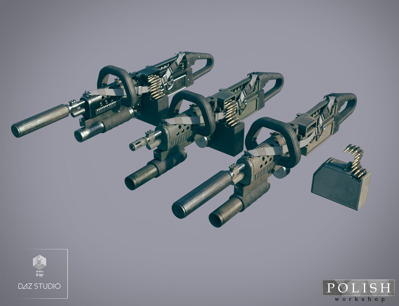 RX Heavy Machine Gun and Poses | Daz 3D