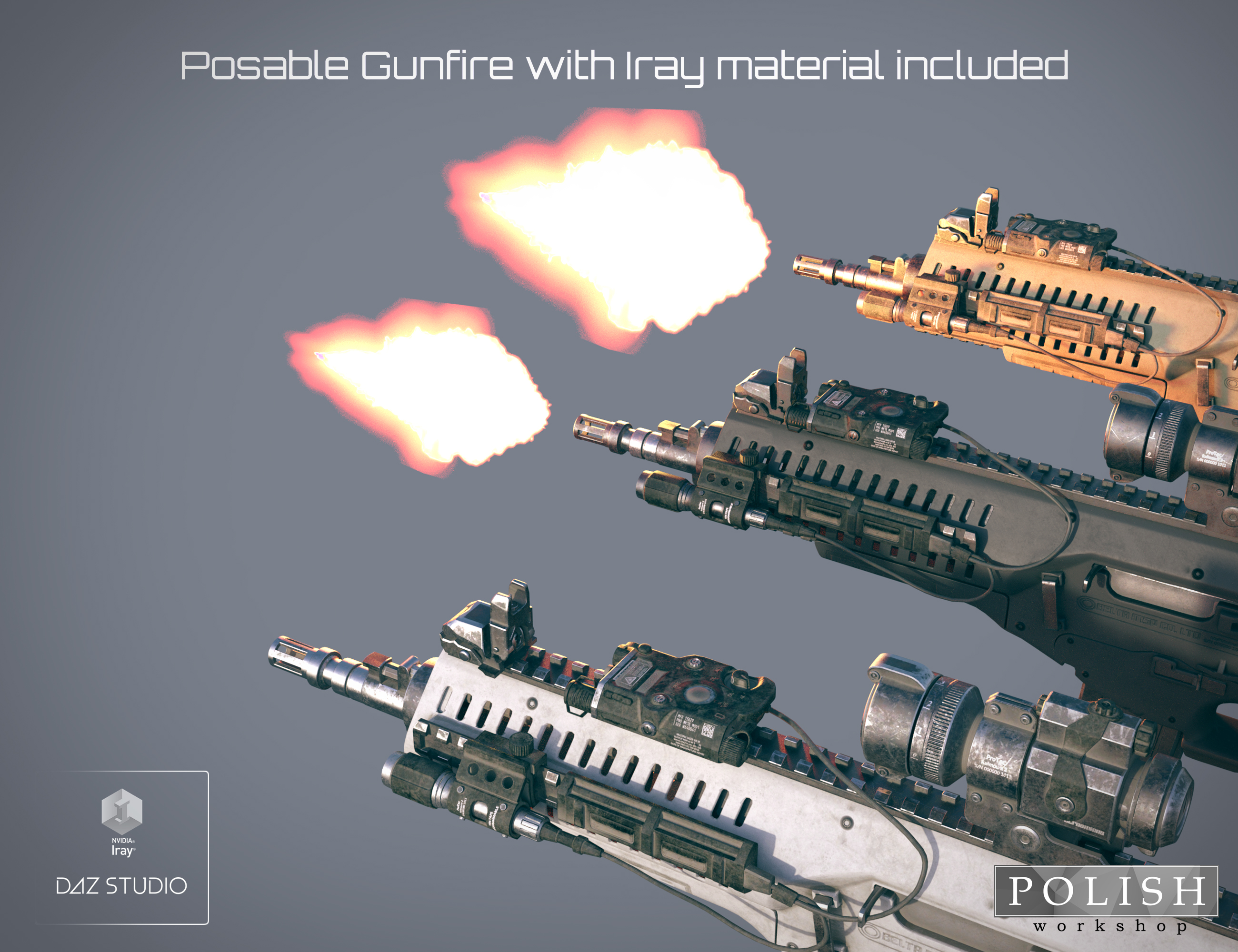 Modern Weapon Pack Bundle 01 | Daz 3D