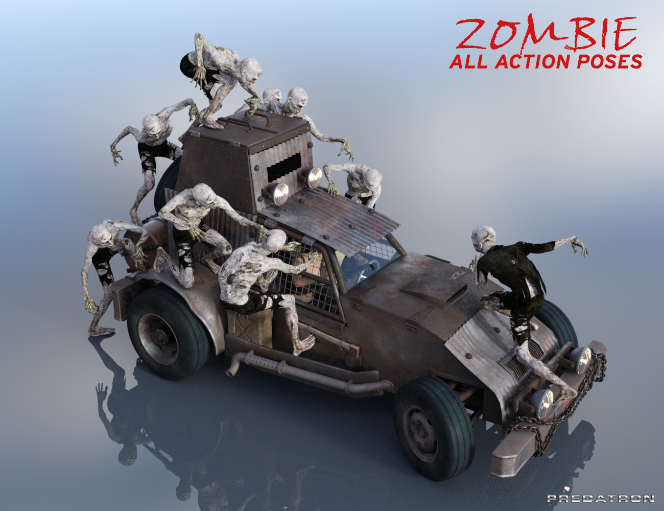 Zombie All Action Poses | Daz 3D