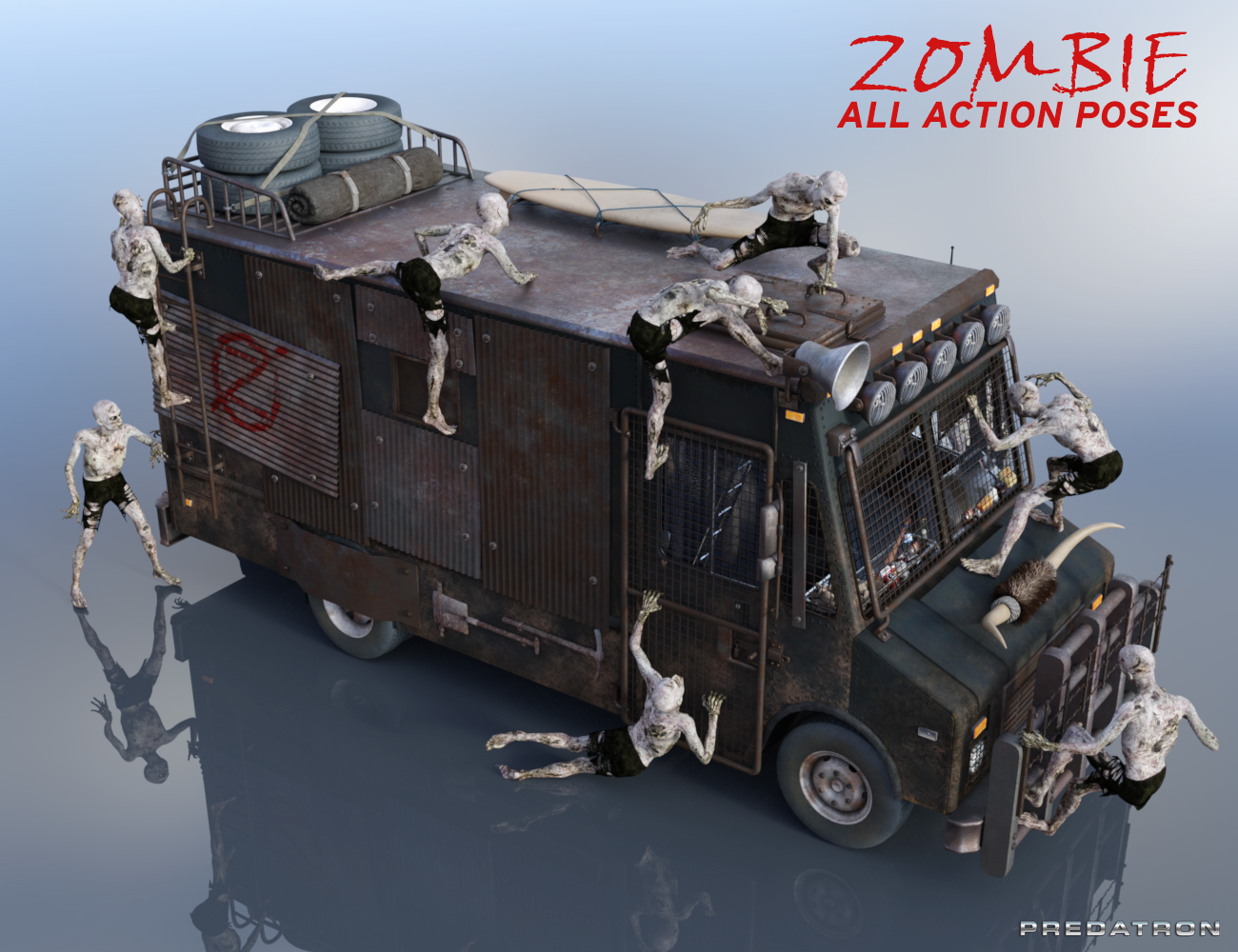 Zombie All Action Poses | Daz 3D