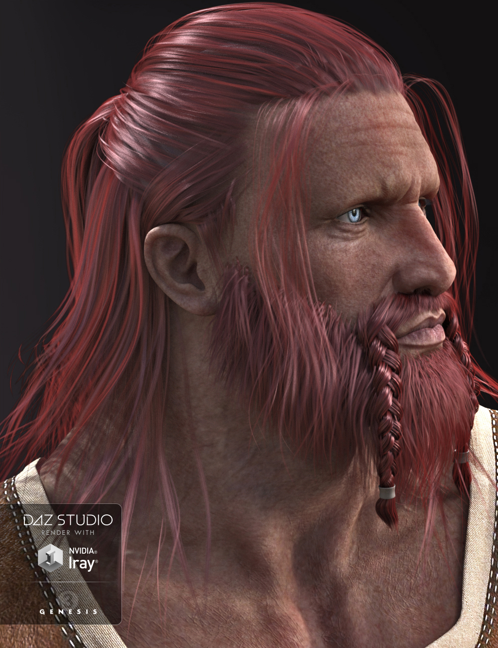Adrian Hair and Beard for Genesis 3 Male(s) | Daz 3D