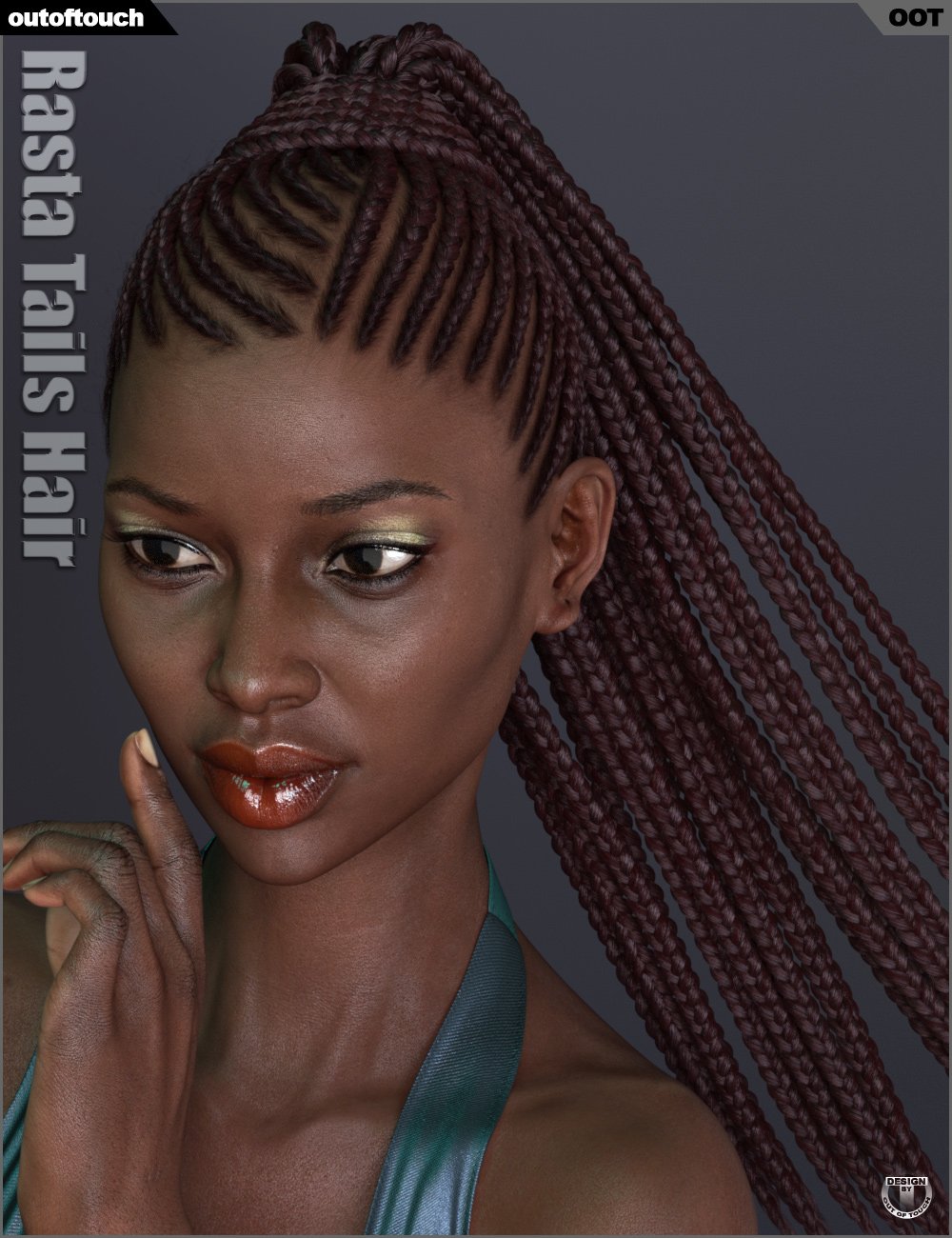 Rasta Tails Hair and OOT Hairblending 2.0 for Genesis 3 Female(s) | Daz 3D
