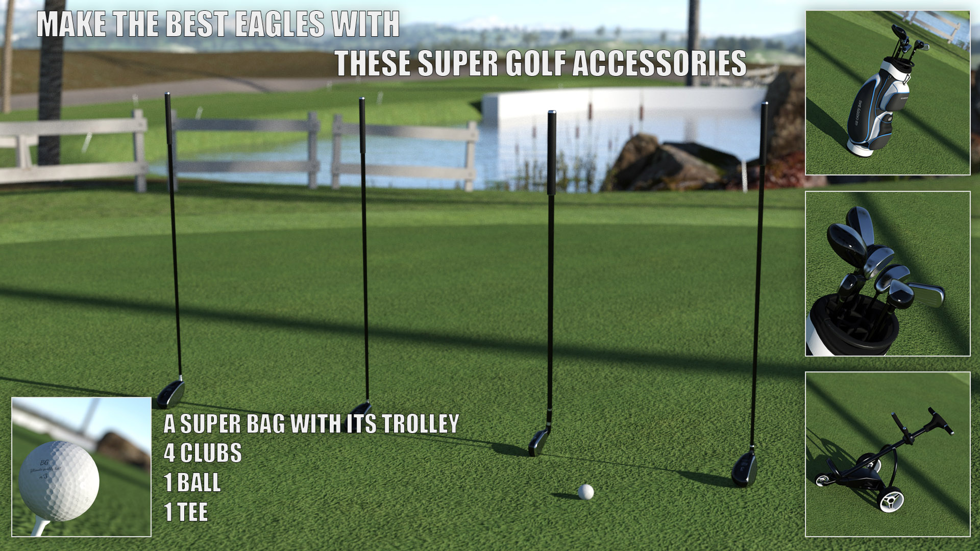 Golf Course Props | Daz 3D