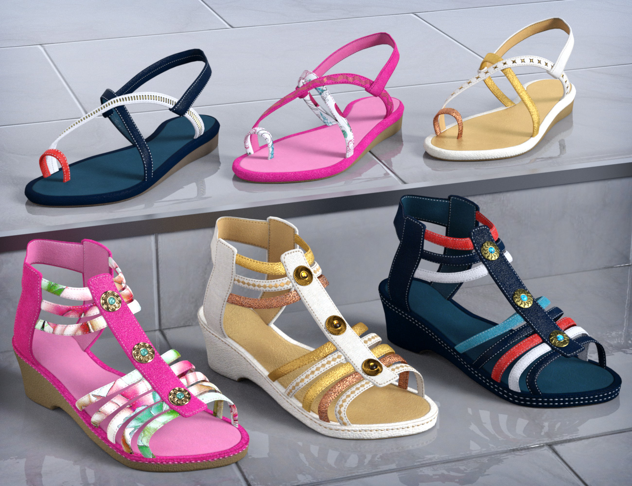Fun Textures for Patchwork Shoes 1 & 2 | Daz 3D