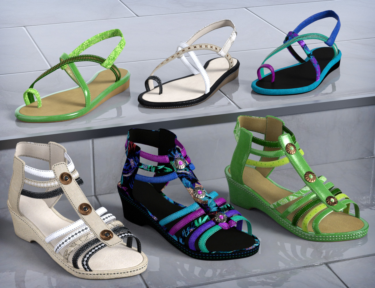 Fun Textures for Patchwork Shoes 1 & 2 | Daz 3D