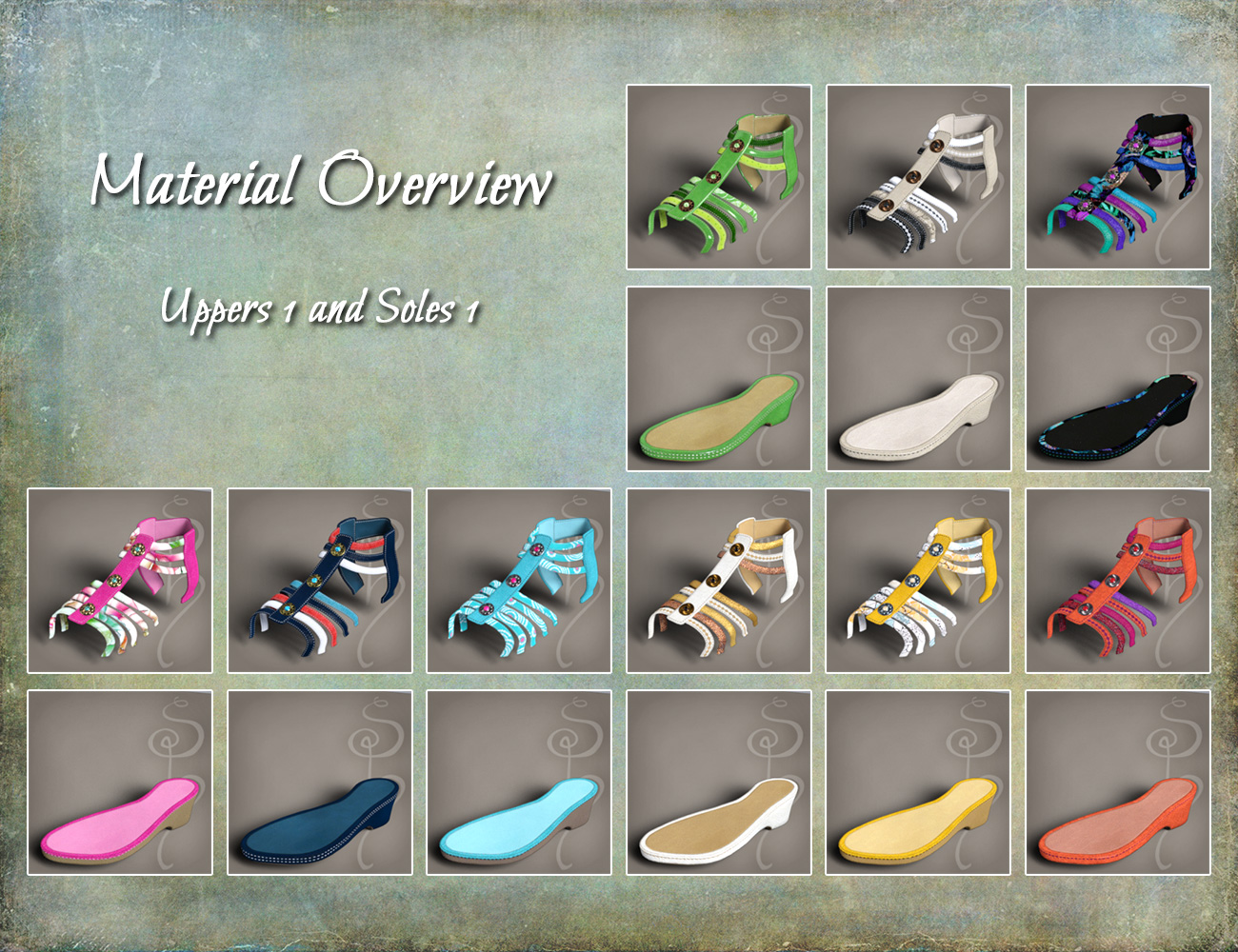 Fun Textures for Patchwork Shoes 1 & 2 | Daz 3D