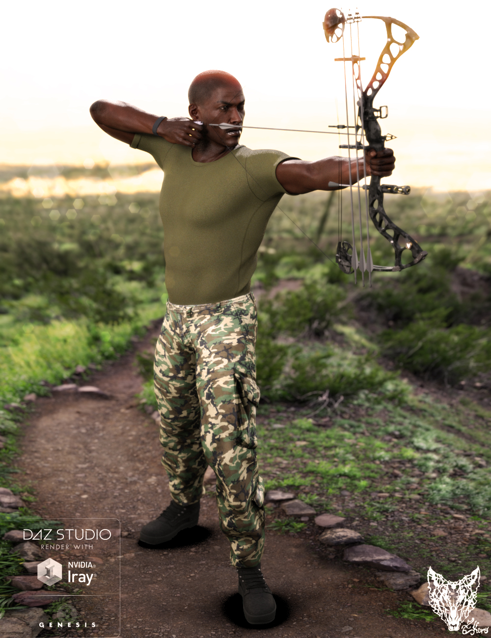 Cyber Stealth Compound Bow | Daz 3D