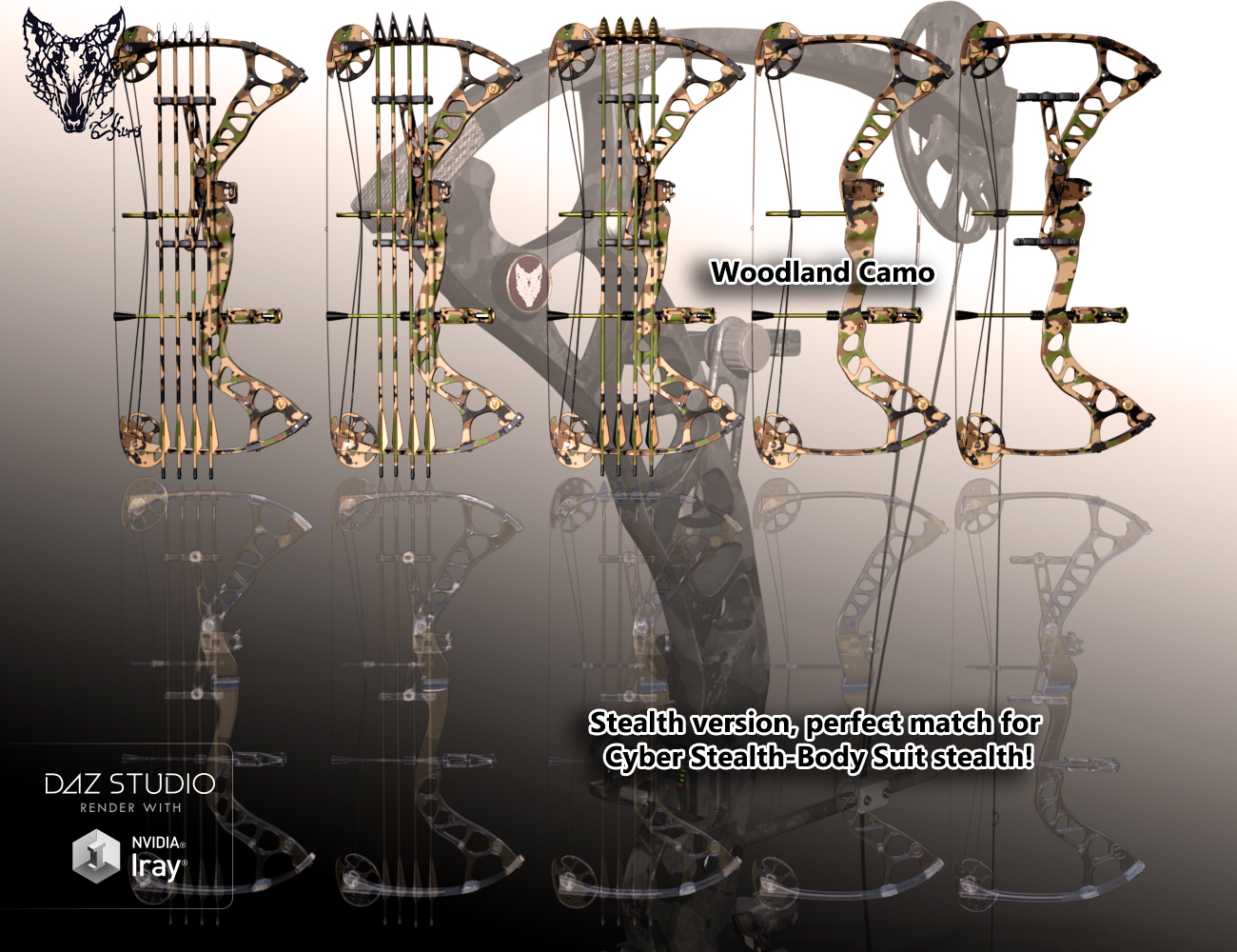 Cyber Stealth Compound Bow | Daz 3D