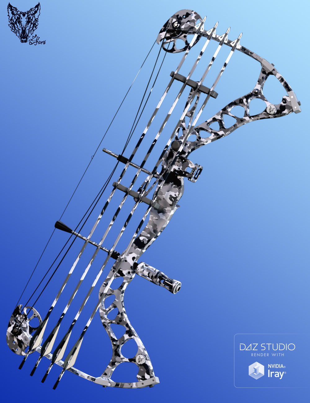 Cyber Stealth Compound Bow | Daz 3D