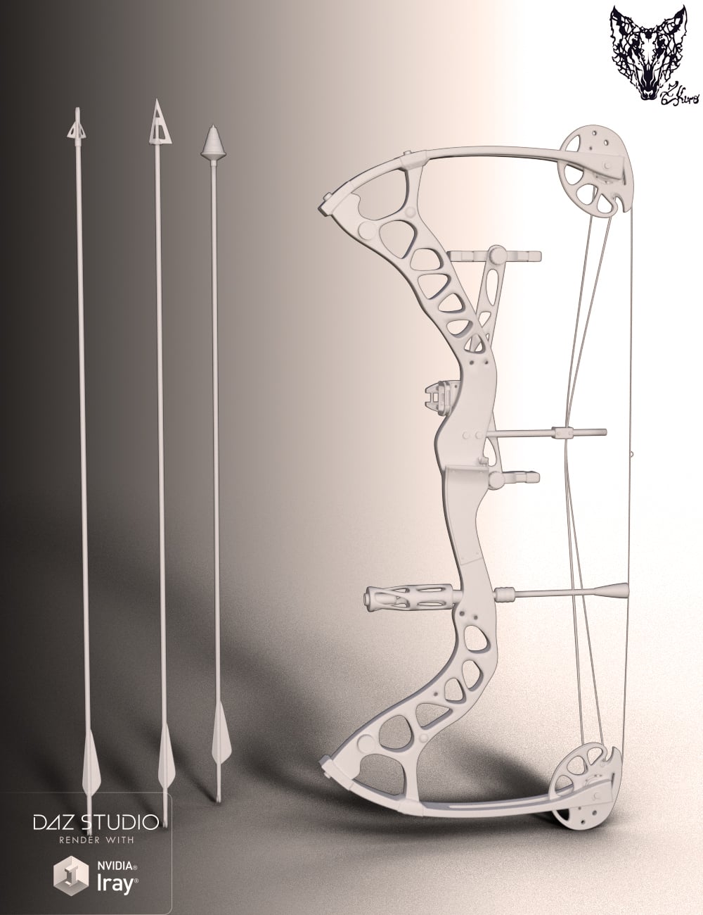 Cyber Stealth Compound Bow | Daz 3D