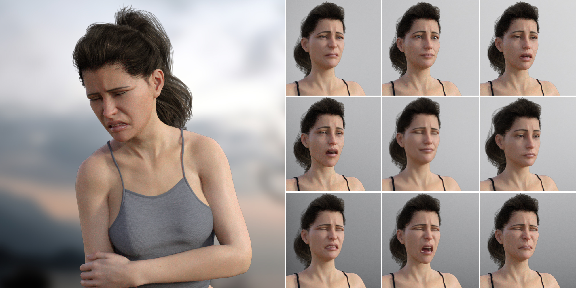 Expressive Faces - One-Click Morph Expressions for Victoria 8 | Daz 3D