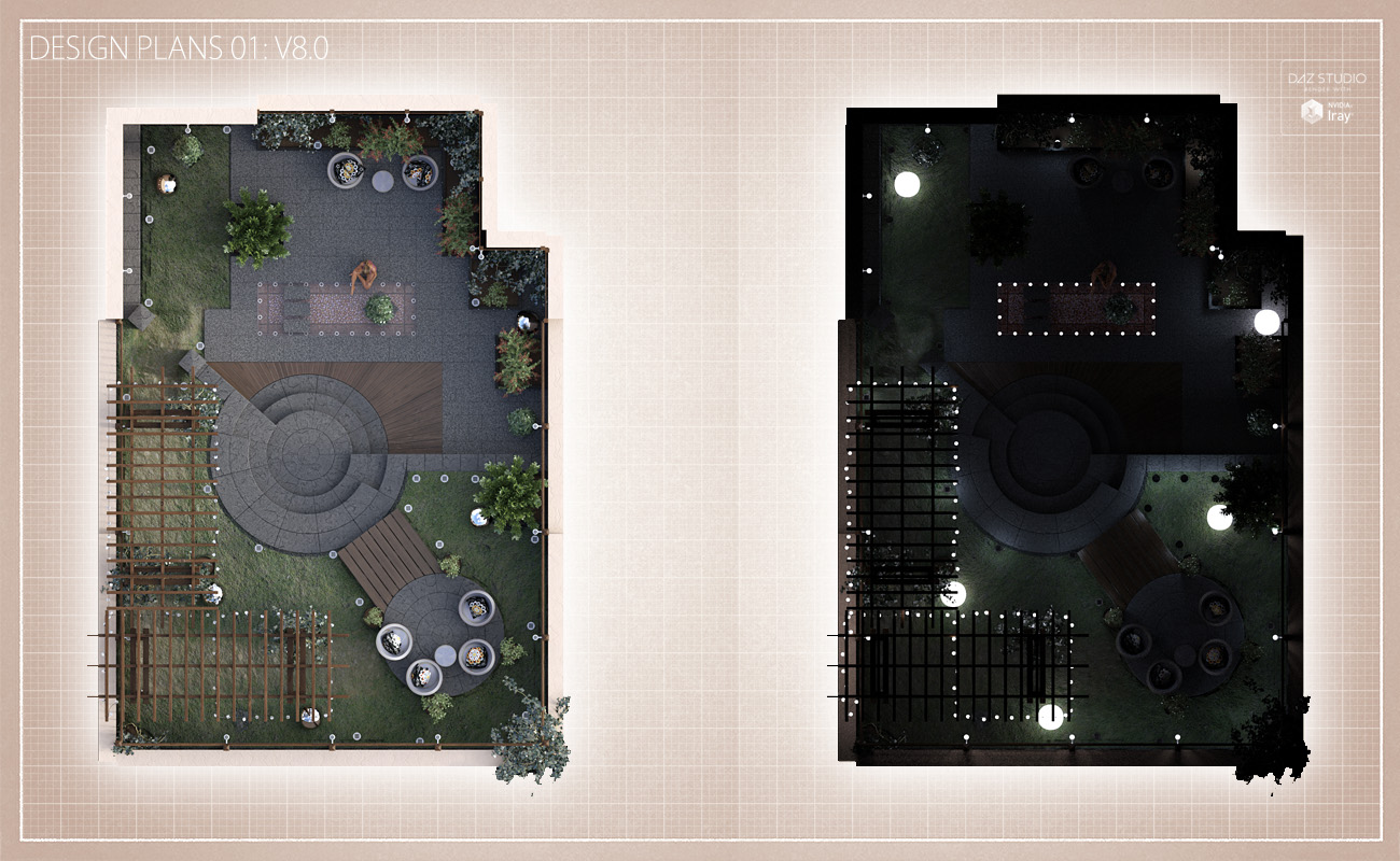 Small Patio Garden | Daz 3D