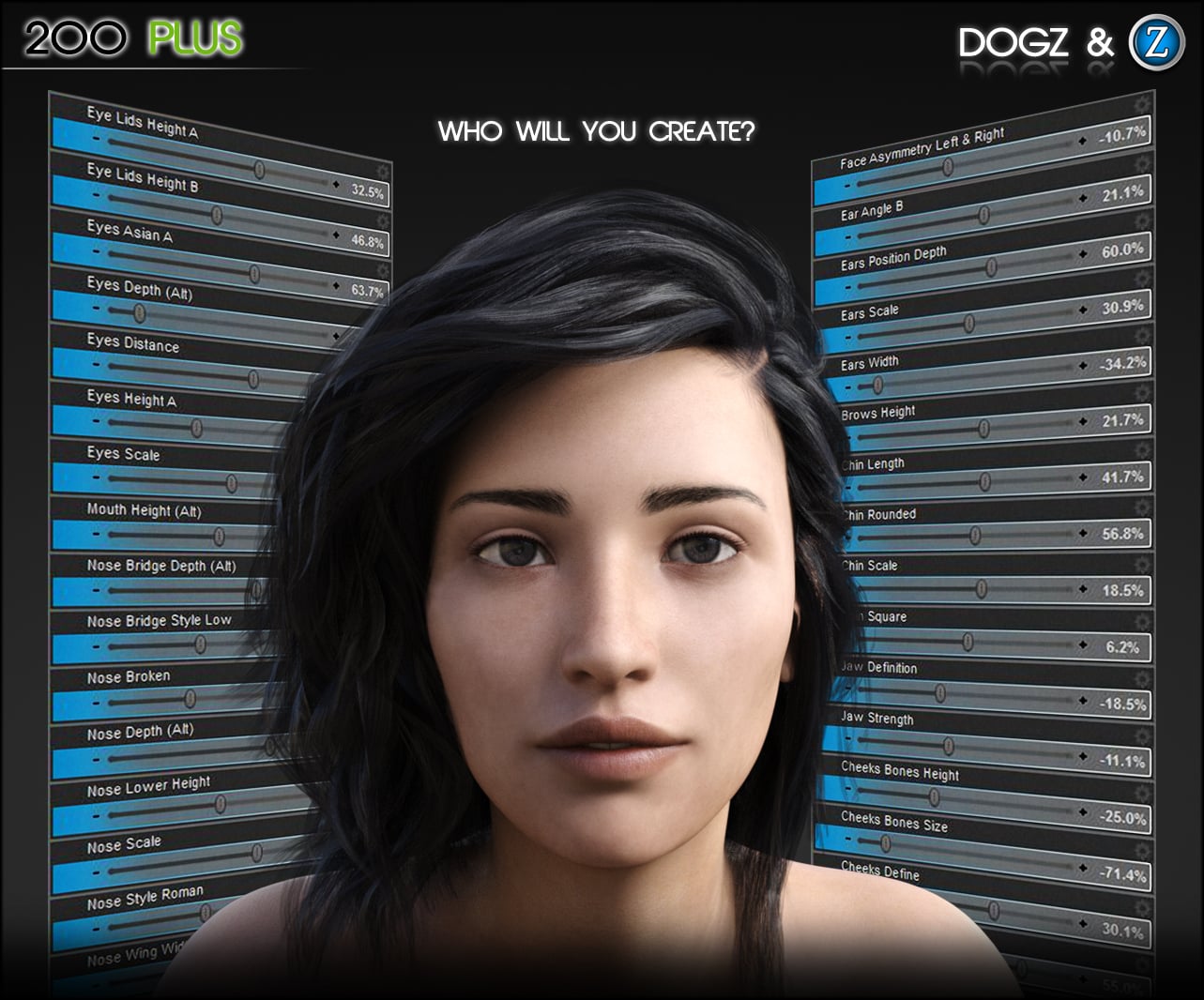 200 Plus Head and Face Morphs for Genesis 8 Female(s) | Daz 3D