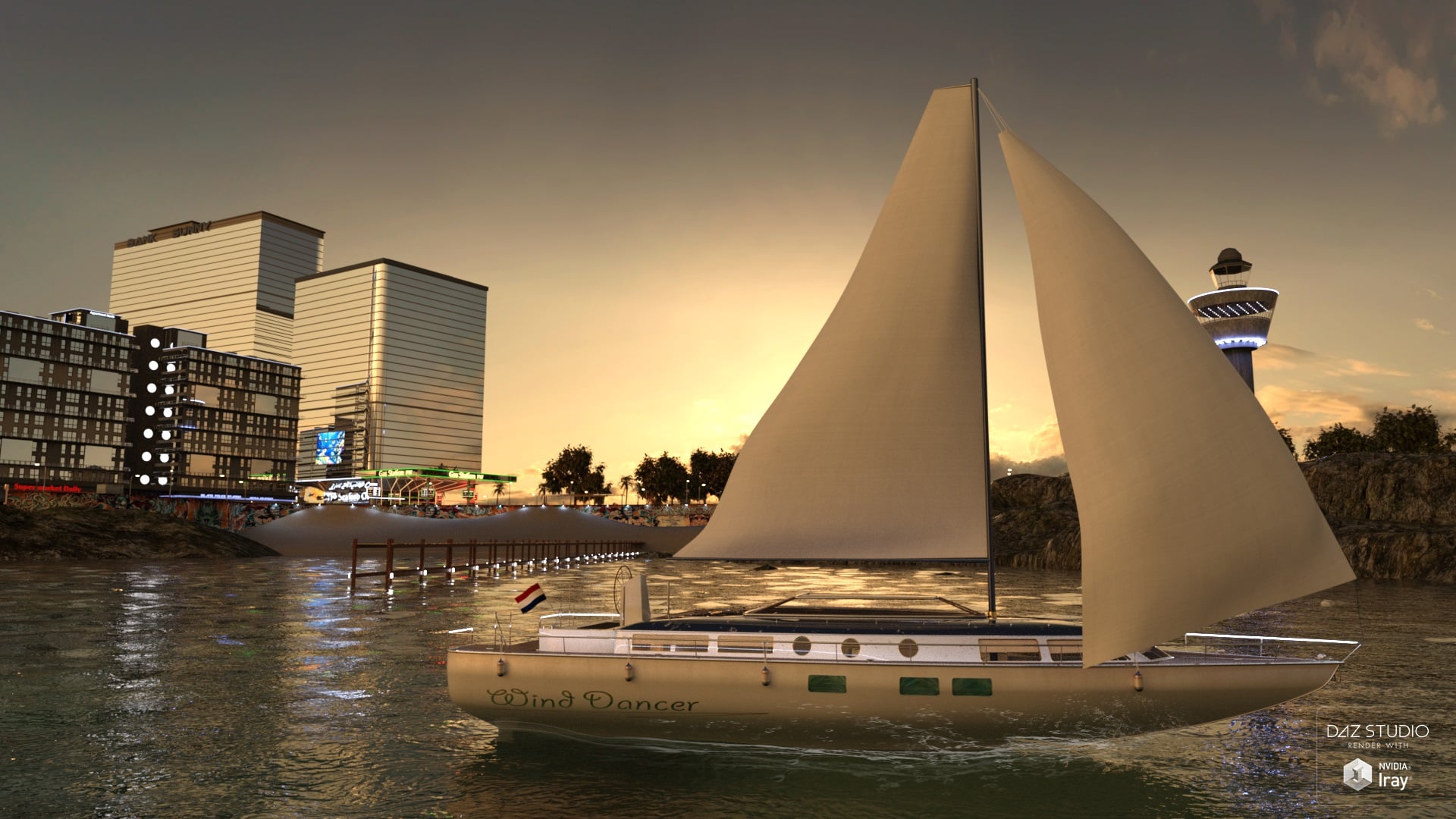 PW Sail Boat | Daz 3D