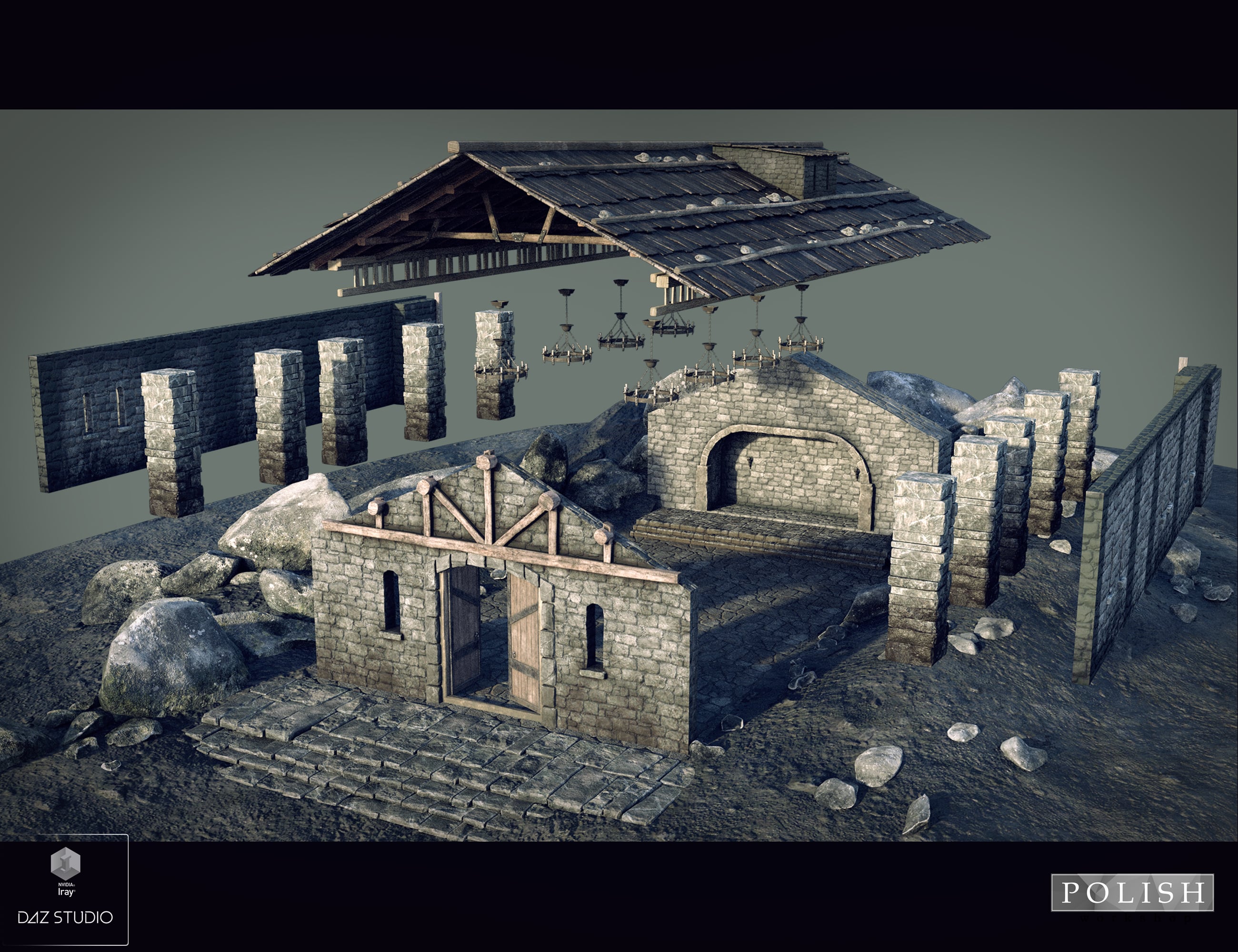 Medieval Dinner Hall Bundle | Daz 3D
