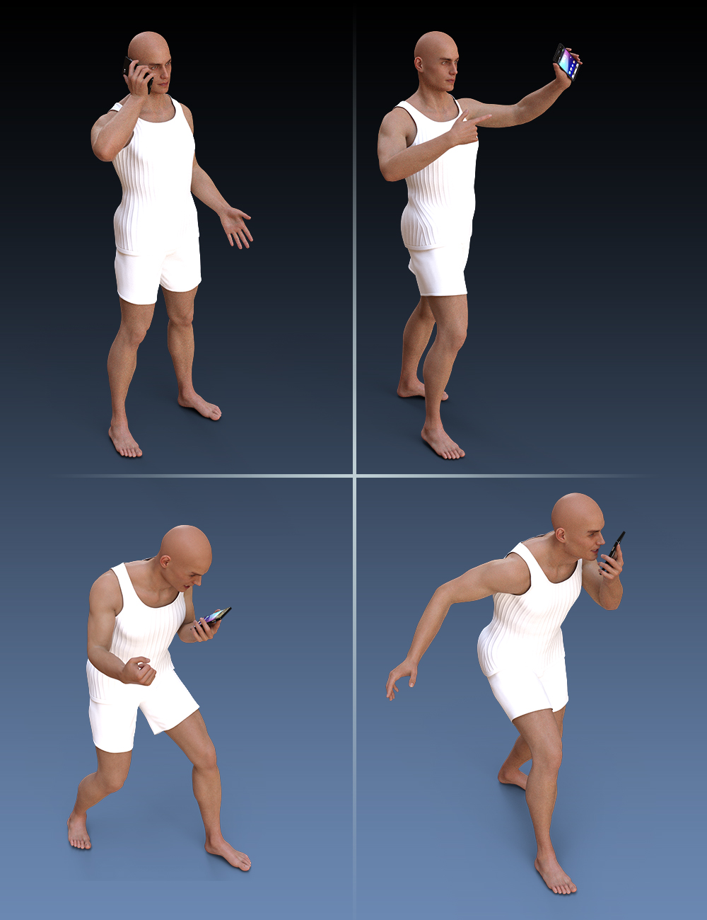 Smart Phone Poses and Prop for Michael 8 | Daz 3D