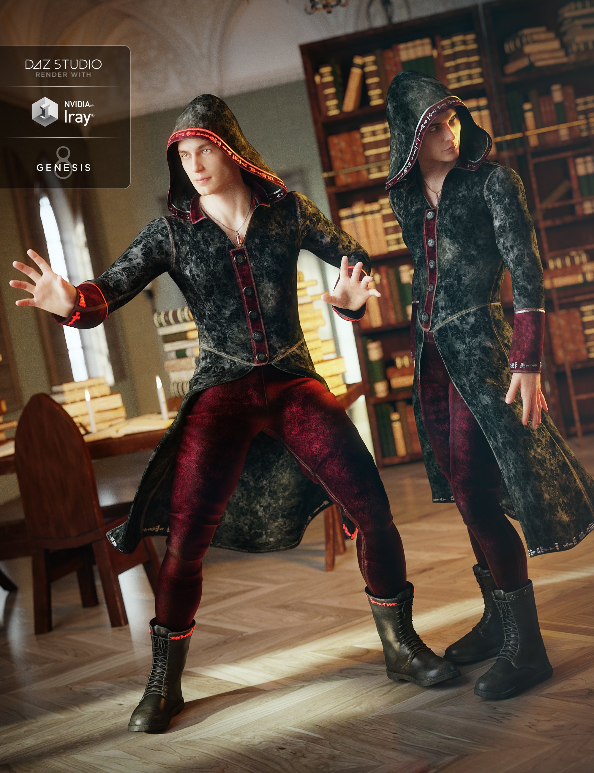 Wizard Apprentice Outfit for Genesis 8 Male(s) | Daz 3D