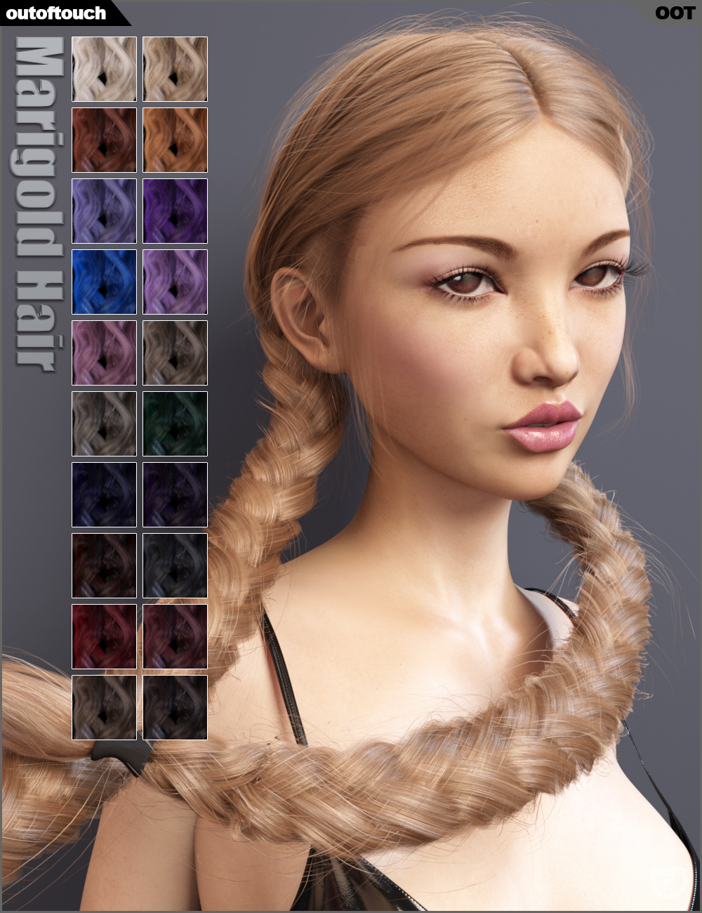 Marigold Hair for Genesis 3 and Genesis 8 Female(s) | Daz 3D
